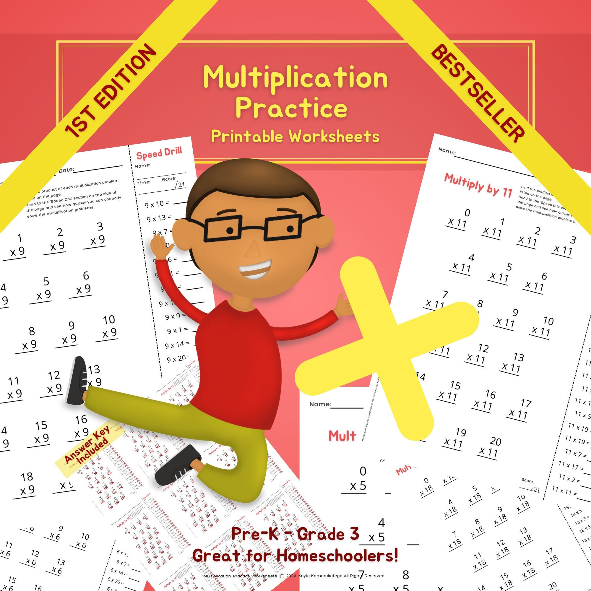 Multiplication Practice Worksheets | Digital PDF Download | Grade 3 ...