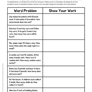 Grade 3 to Grade 5 Word Problems | Printable PDF Download | Common Core ...