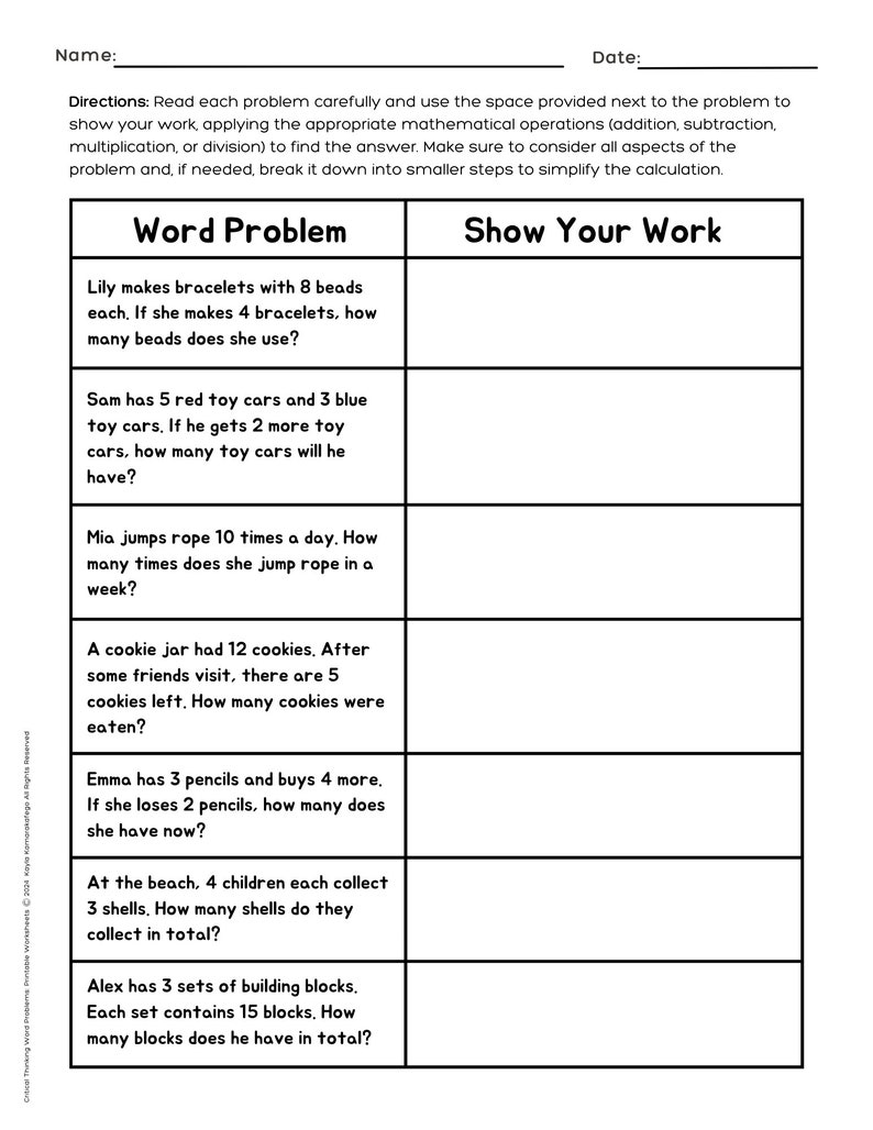 Grade 3 to Grade 5 Word Problems | Printable PDF Download | Common Core ...