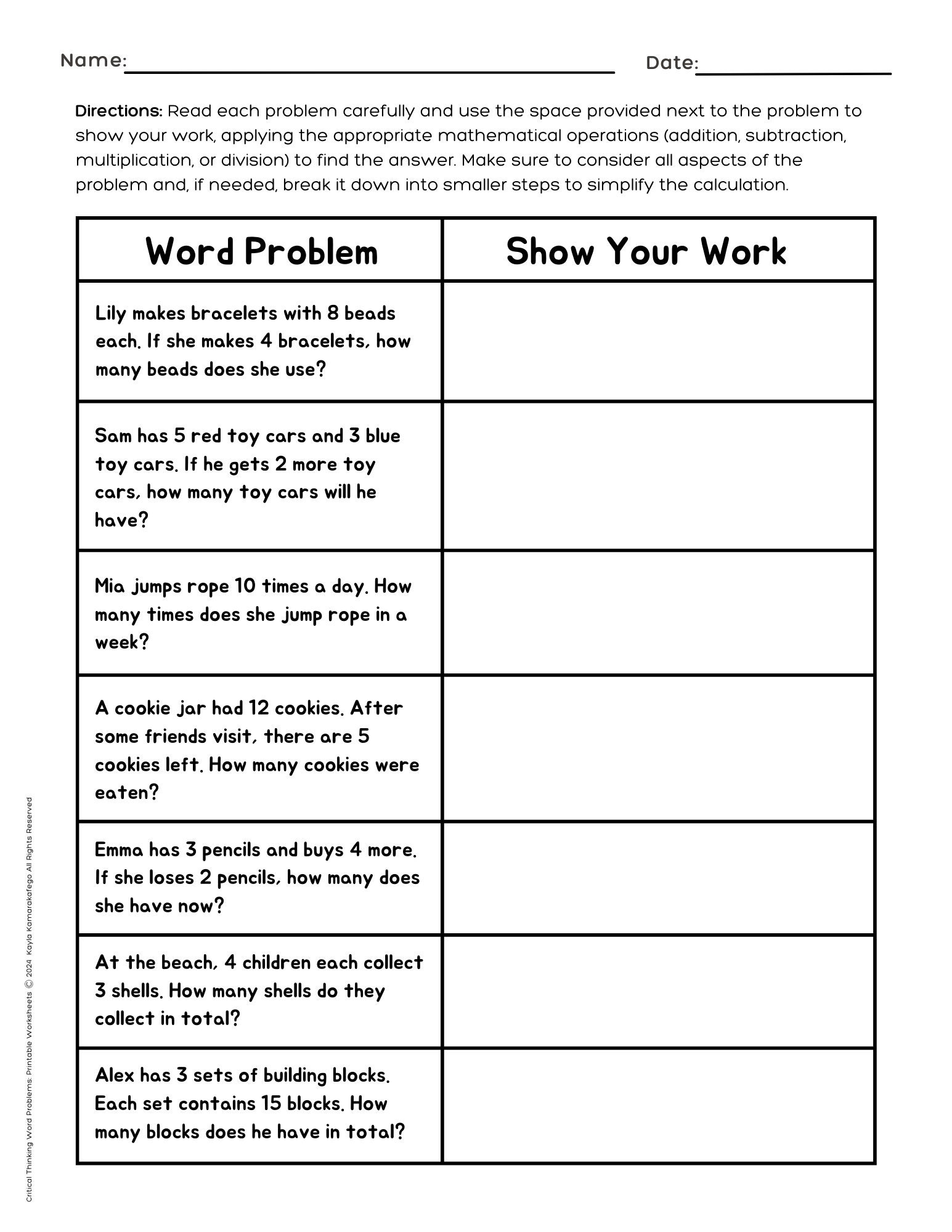 Grade 3 to Grade 5 Word Problems | Printable PDF Download | Common Core ...