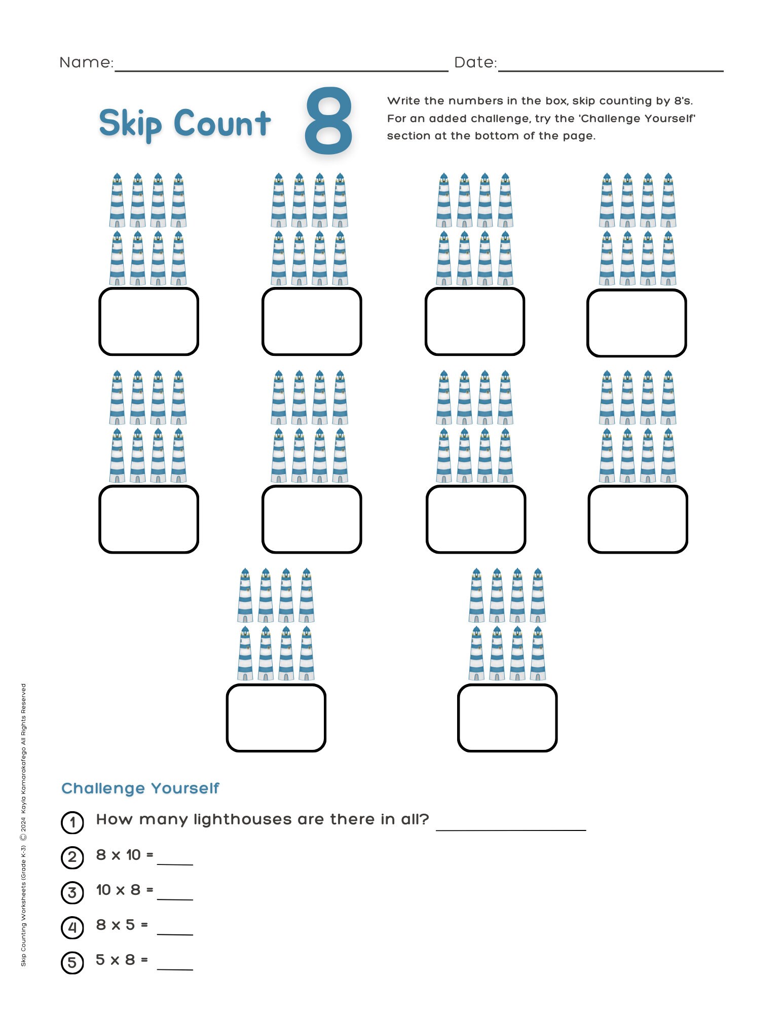 Skip Counting Math Worksheets Digital PDF Download Early Math Education ...