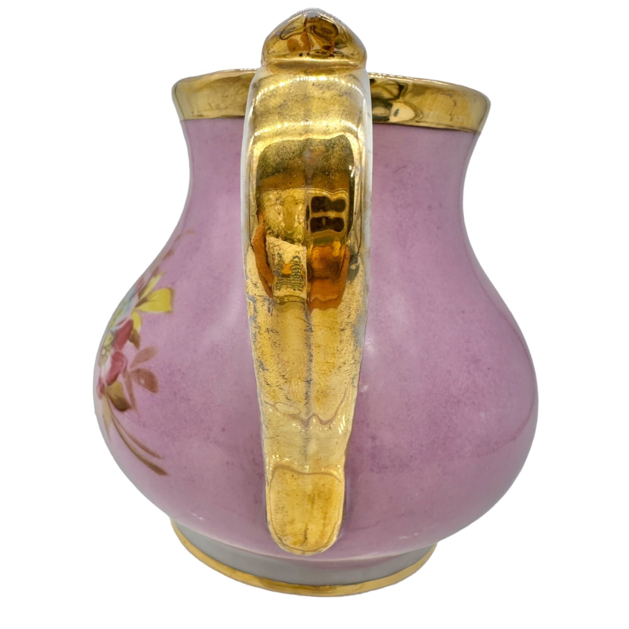 Vintage Creamer 6 X 4 Pink With Flowers Gold Trim - Etsy