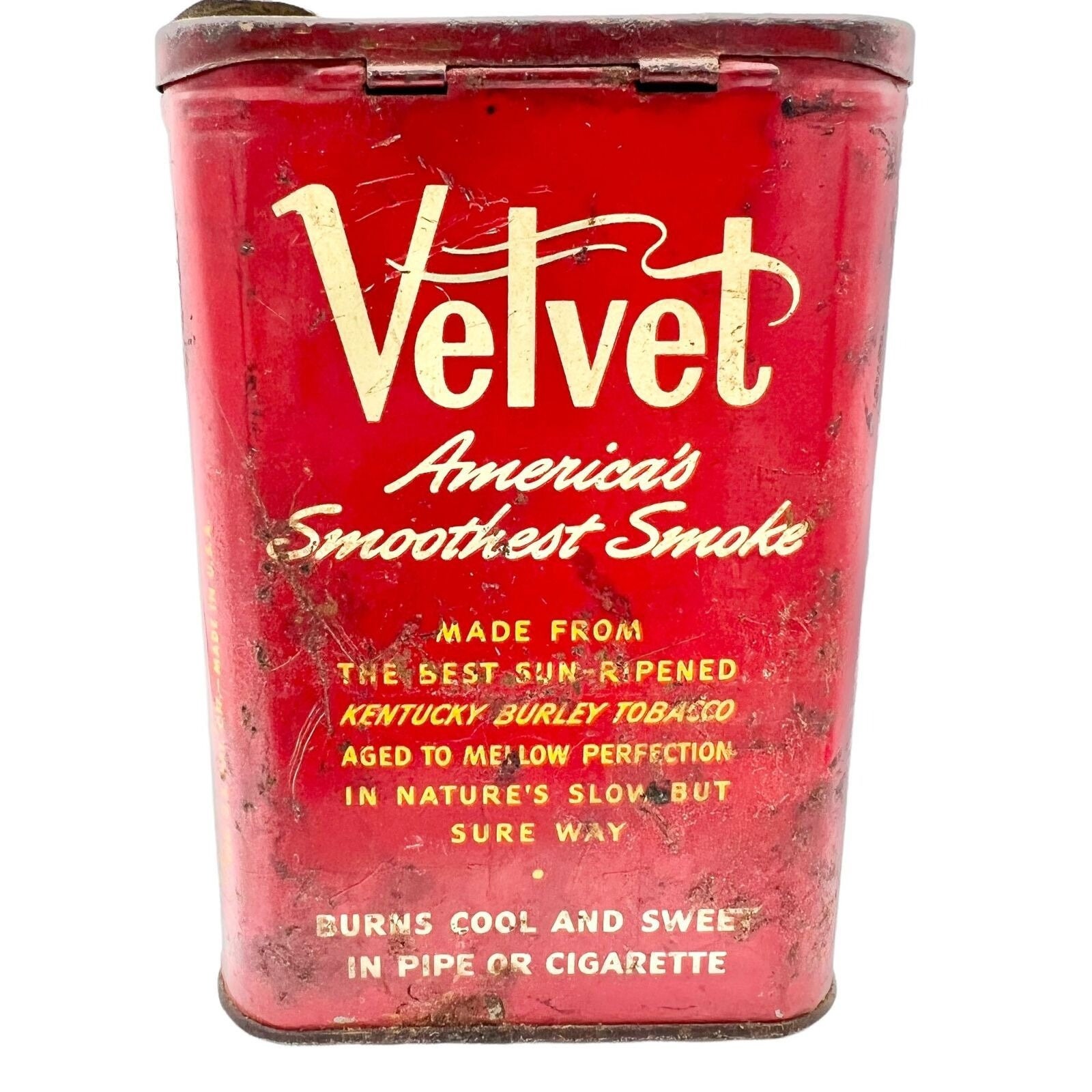 Vintage Velvet Pipe Cigarette Tobacco Empty Tin Liggett & Myers Tobacco ...