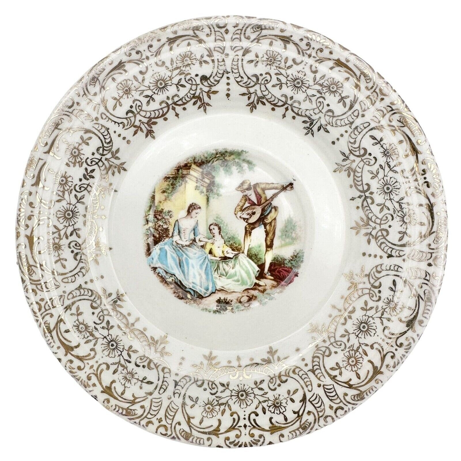 Triumph American Limoges China D'or Set 6 Bread Plates 22K Gold Fiddle ...