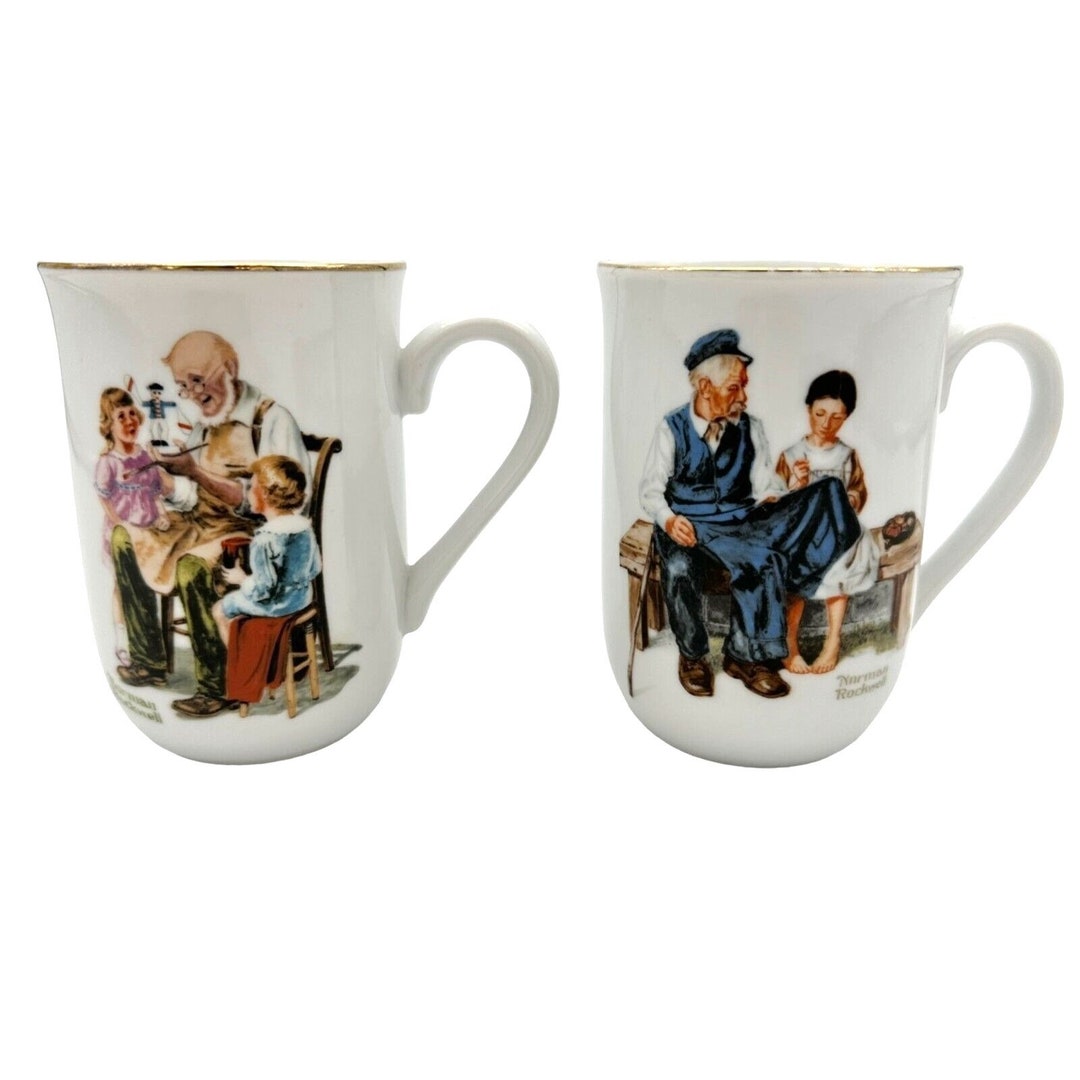 Norman Rockwell Museum Mugs Pair Toymaker and Lighthouse Keepers ...