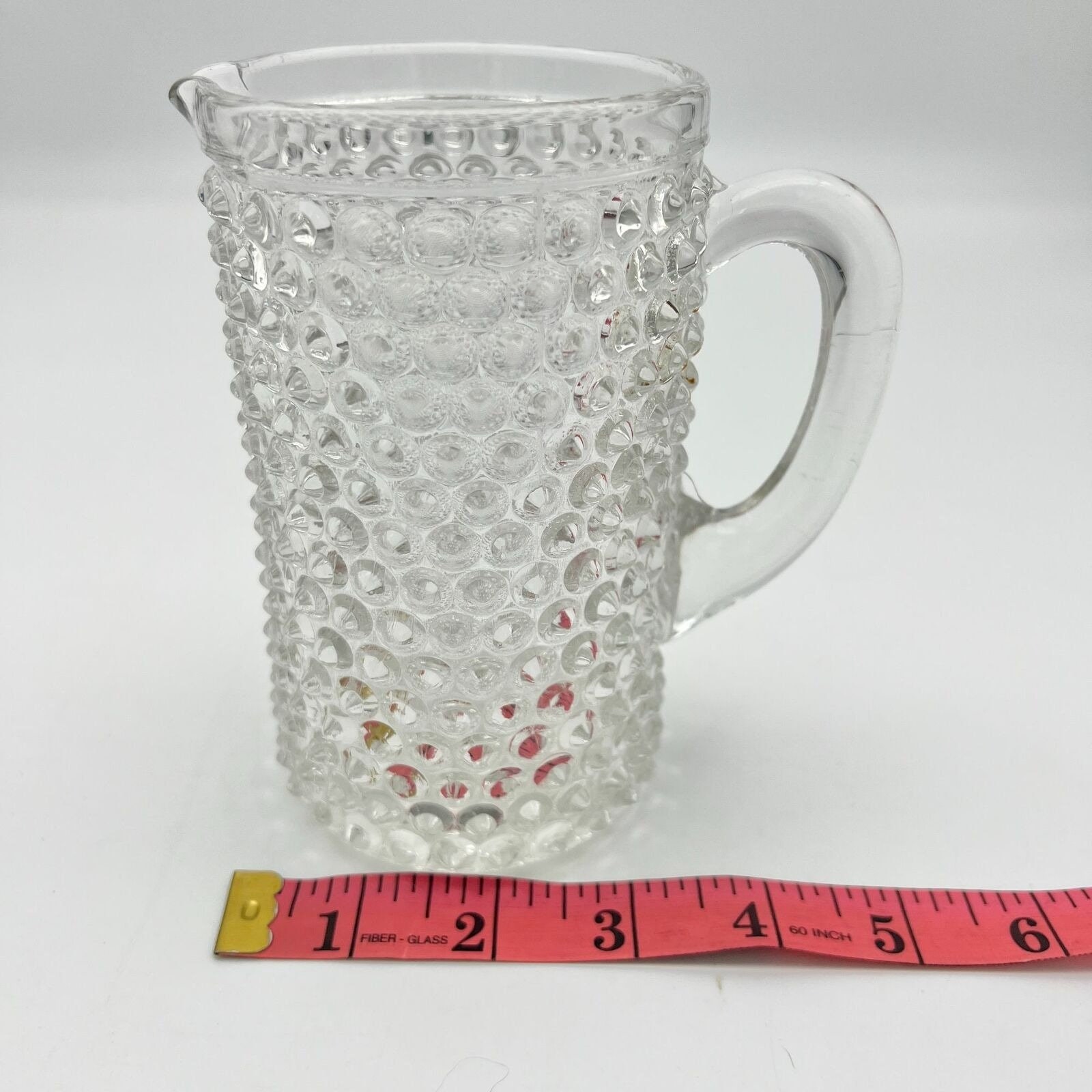 Vintage Clear Knobby Glass Small Pitcher Creamer Mug Handle Farmcore - Etsy