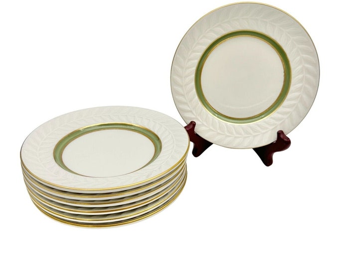 Shenango China Set of 7 Bread Plates 6.5 Inch Cream Green Gold Trim - Etsy