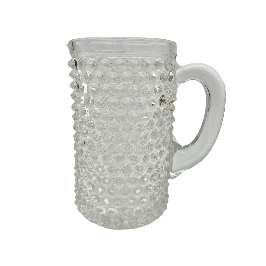 Vintage Clear Knobby Glass Small Pitcher Creamer Mug Handle Farmcore - Etsy