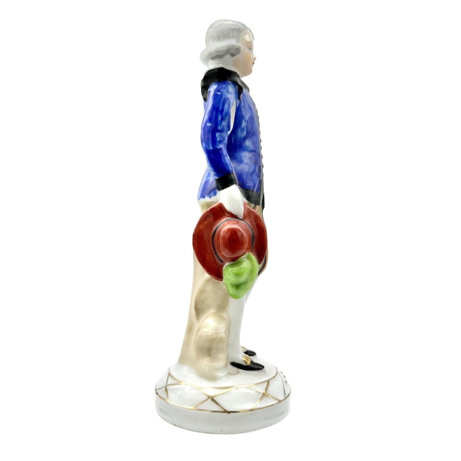 Vintage Decorative Ceramic Statue 8 X 3 Victorian Man Holding Hat - Etsy