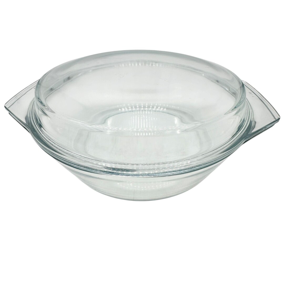 Clear Glass Round Baking Dish With Lid 8.5 Inch Diameter Durable ...