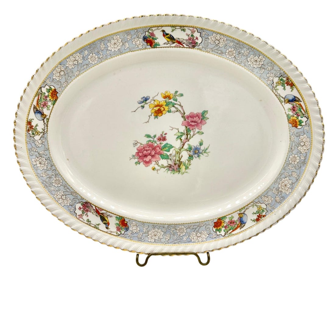 Johnson Bros Old English the Vigo Floral Birds Oval Platter England ...