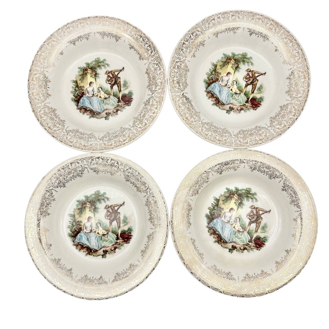 Triumph American Limoges China D'or Set of 4 Bowls 22K Gold Trim Fiddle ...
