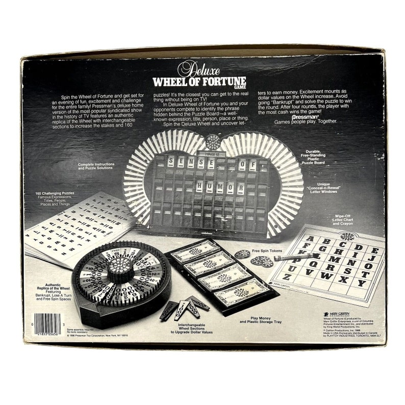 Vintage Deluxe Wheel of Fortune Game 2nd Edition 1986 - Etsy