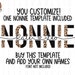 Customizable NONNIE PNG Templates, 1 Template With Space for You to Add ...