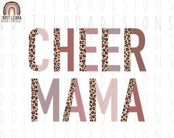 CHEER MAMA PNG Instant Digital Download Leopard and Black | Etsy