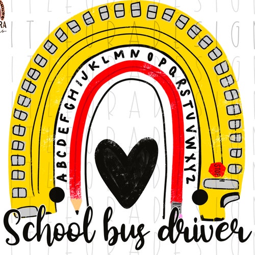 School Bus Driver Rainbow PNG Leopard and Boho Instant - Etsy