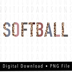 Leopard and Boho SOFTBALL PNG, Leopard and Boho, Instant Digital ...