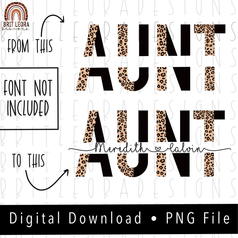 Customizable Aunt PNG Templates 1 Template With Space for You - Etsy