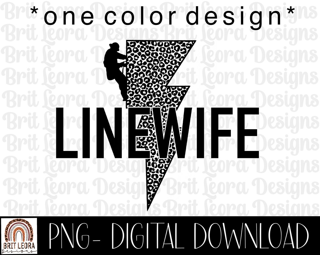 Line Wife PNG With Leopard Lightening Bolt for Sublimation or Print ...