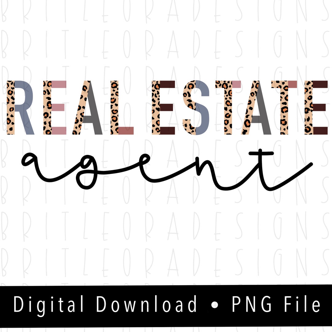 Real Estate Agent PNG, Instant Digital Download, Leopard and Neutral ...