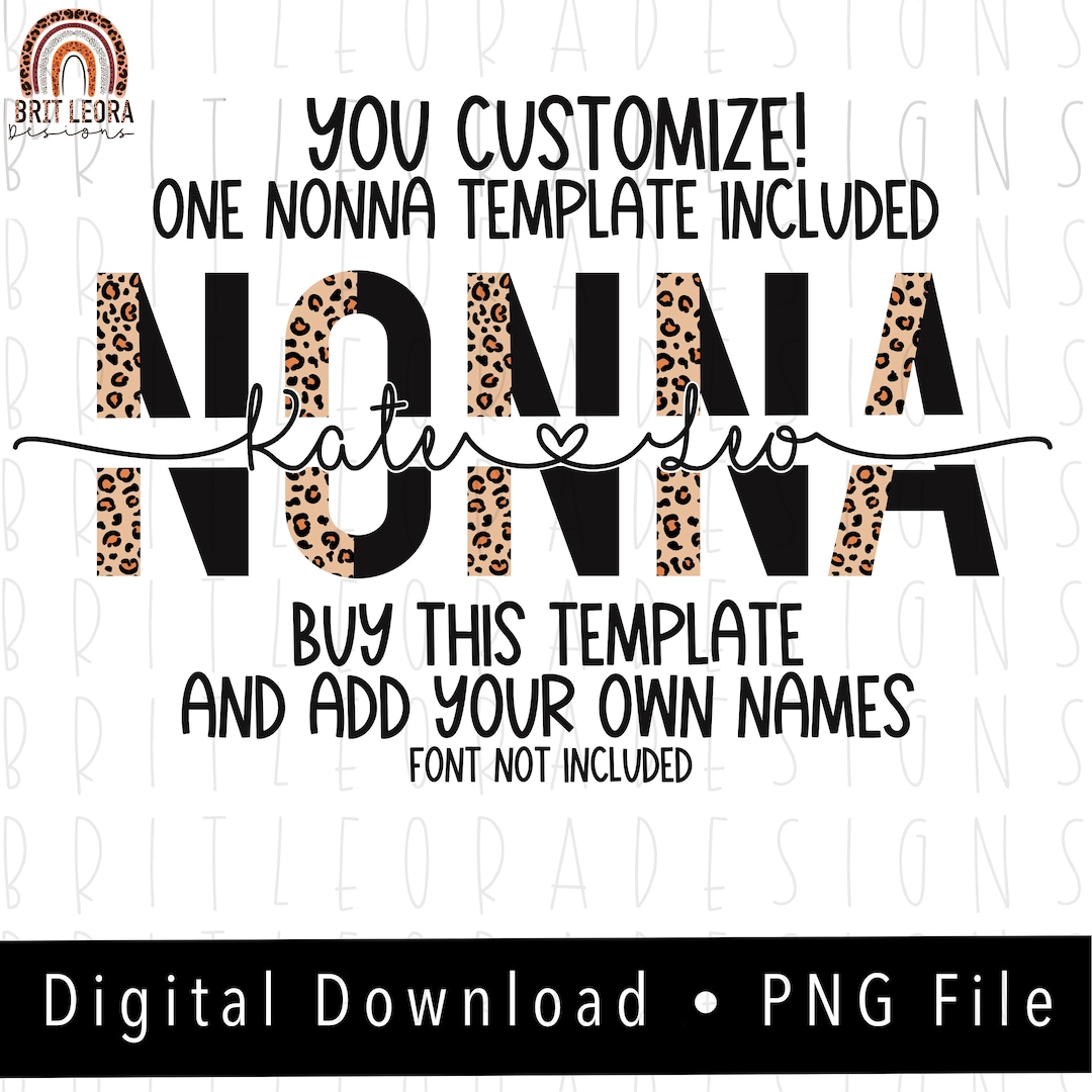 Customizable Nonna PNG Templates, 1 Template With Space for You to Add ...