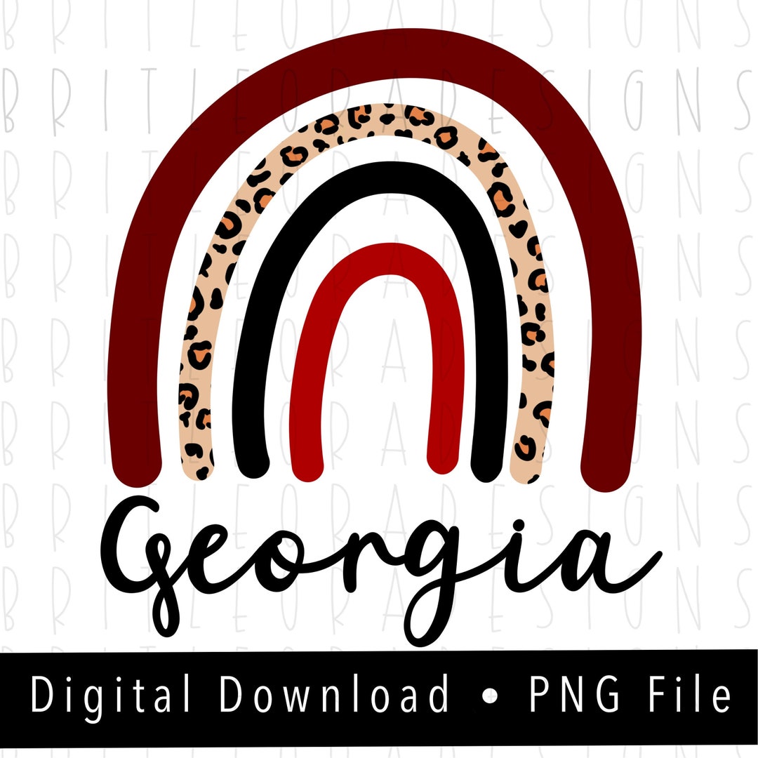 Georgia Red Leopard Rainbow PNG, Instant Digital Download, Sublimation ...