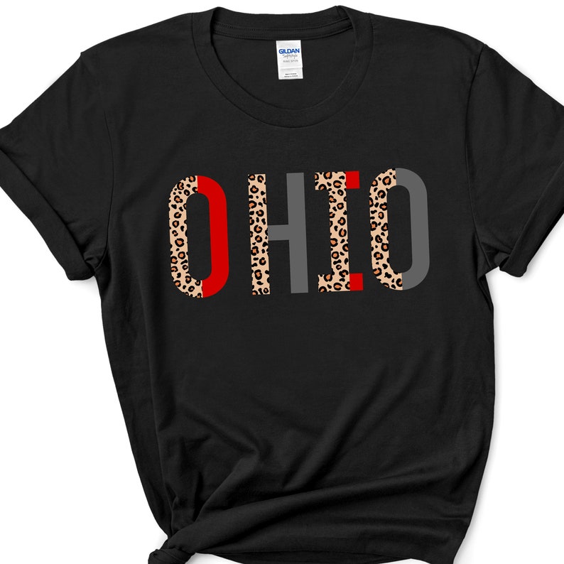 OHIO Png Half Leopard Scarlet and Grey Font Instant | Etsy