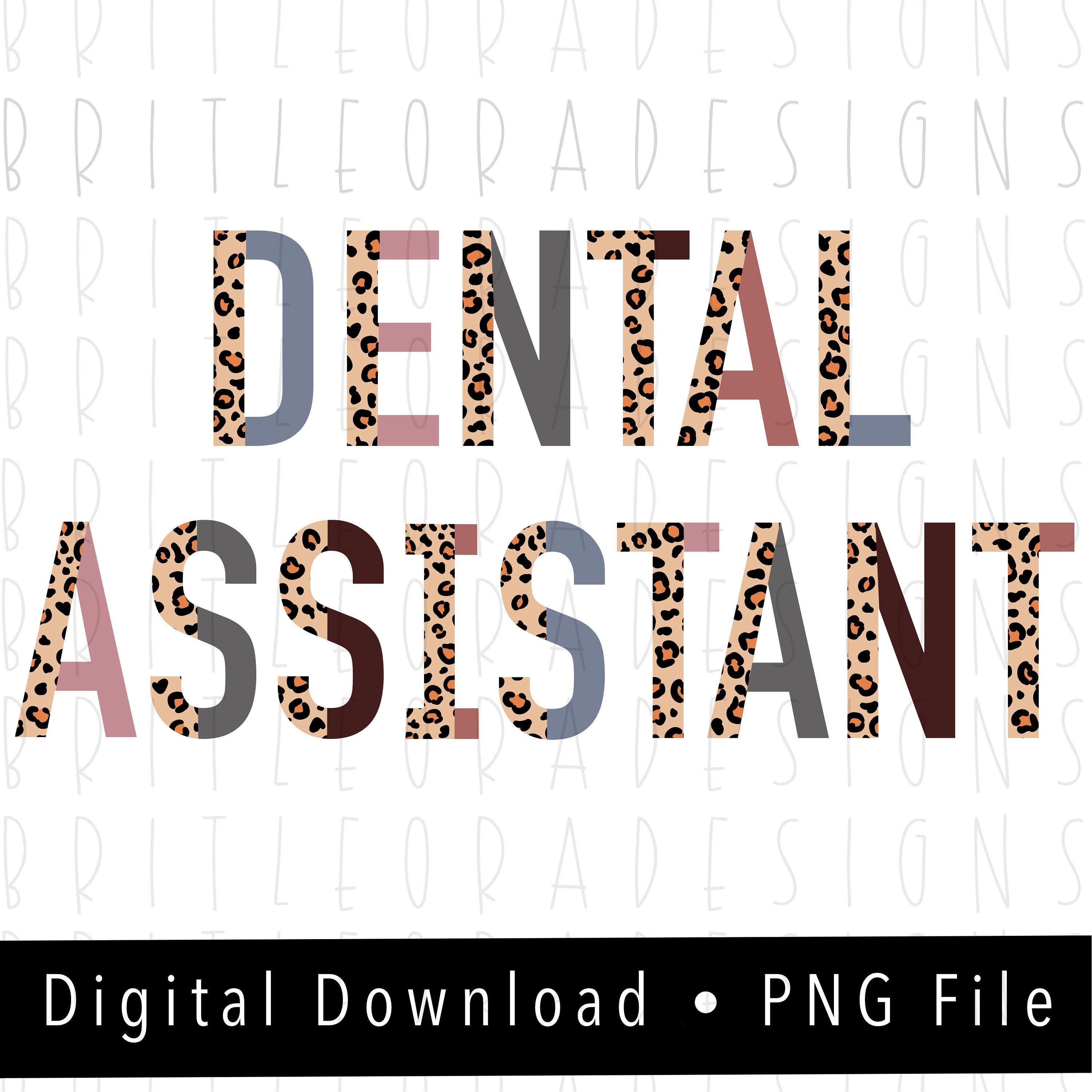 DENTAL ASSISTANT PNG, Instant Digital Download, Leopard and Neutral ...