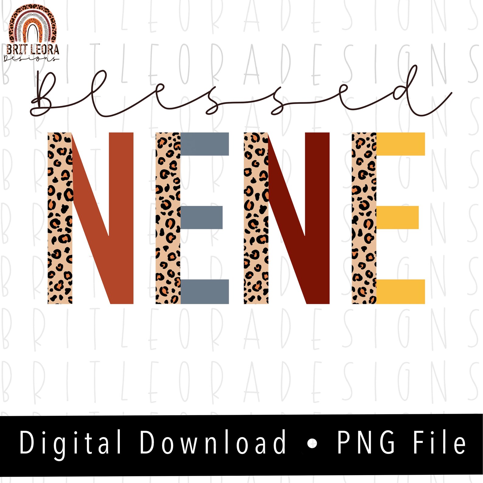 Blessed Nene PNG, Leopard and Boho, Instant Digital Download ...