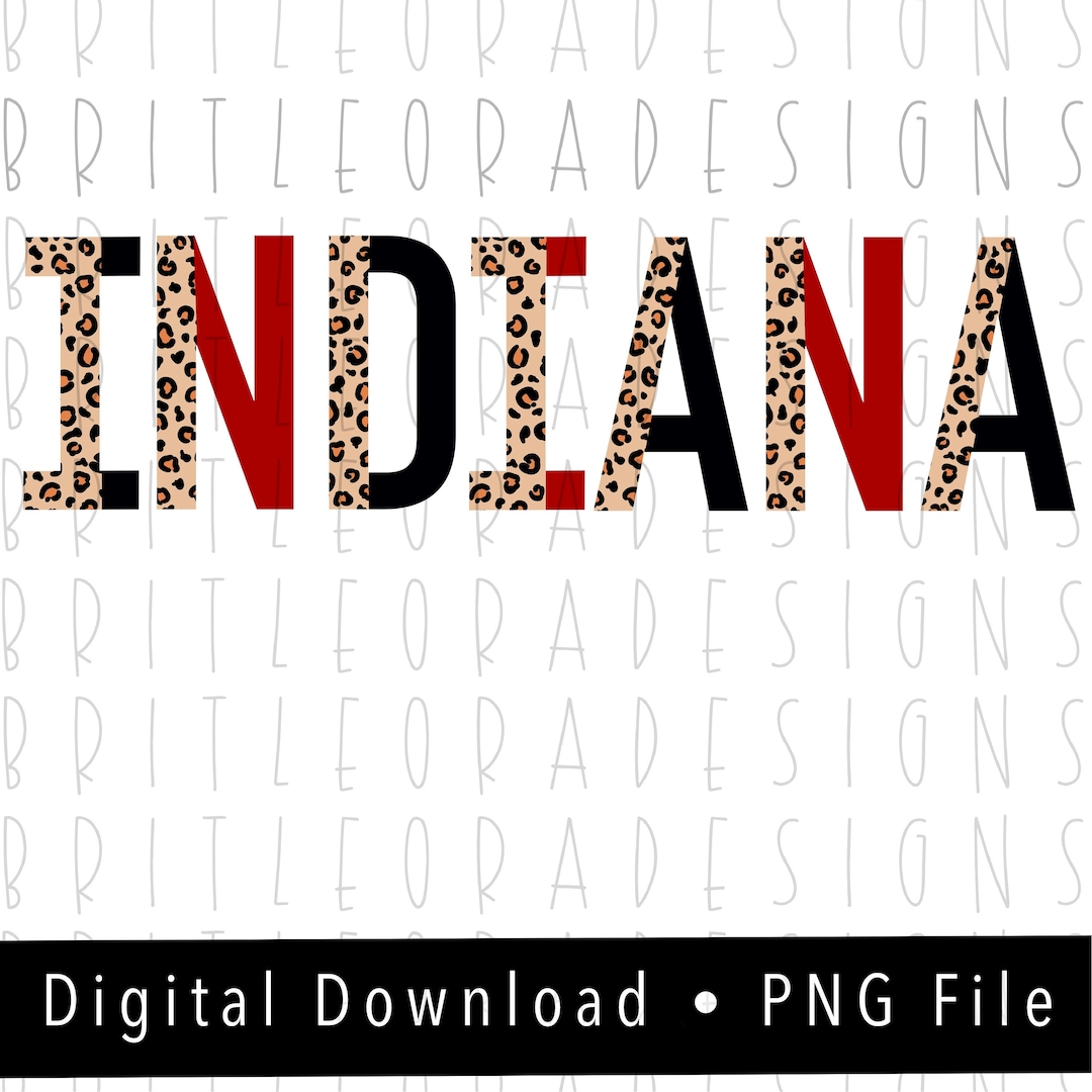 Indiana Red Leopard PNG, Instant Digital Download, Sublimation Design ...