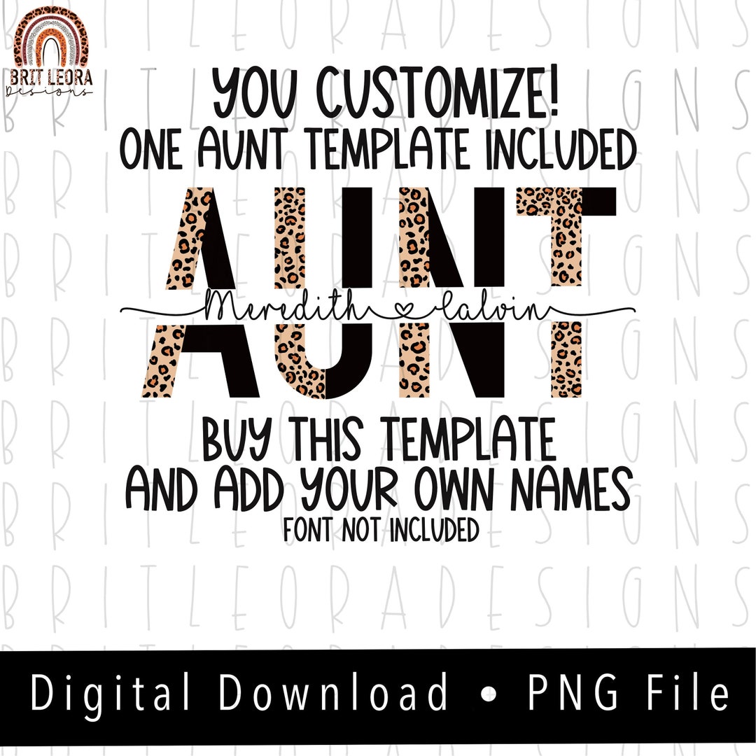 Customizable Aunt PNG Templates, 1 Template With Space for You to Add ...