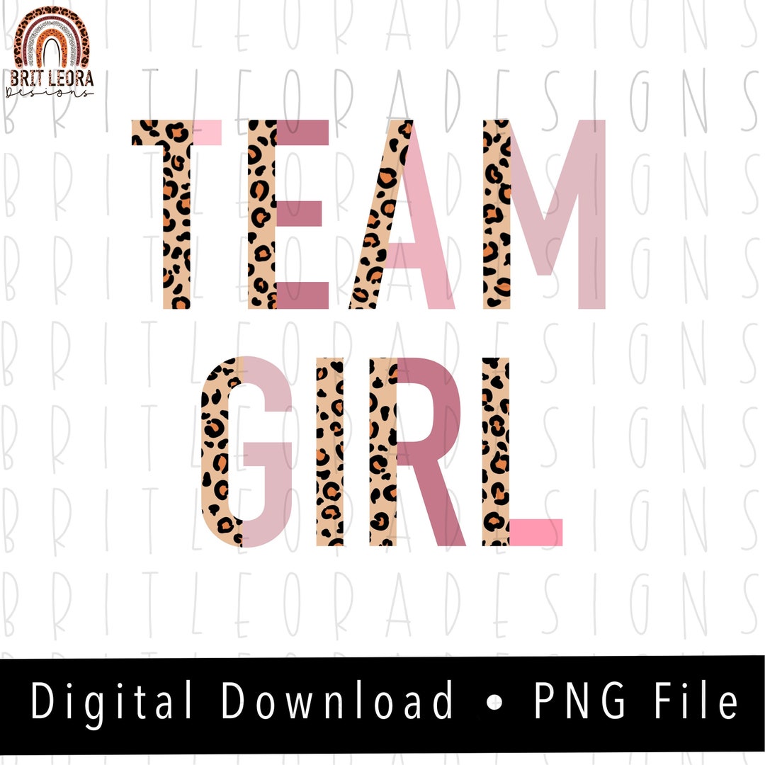 Team Girl PNG, Leopard and Boho, Instant Digital Download, Sublimation ...