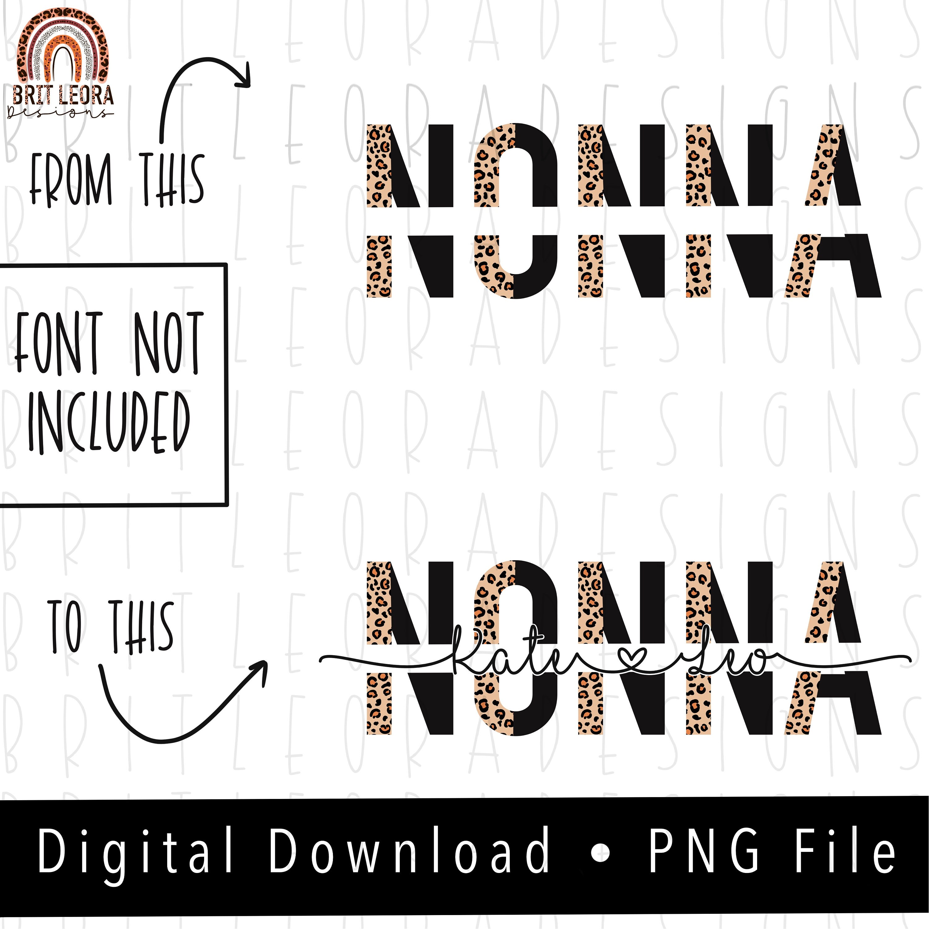 Customizable Nonna PNG templates 1 template with space for | Etsy