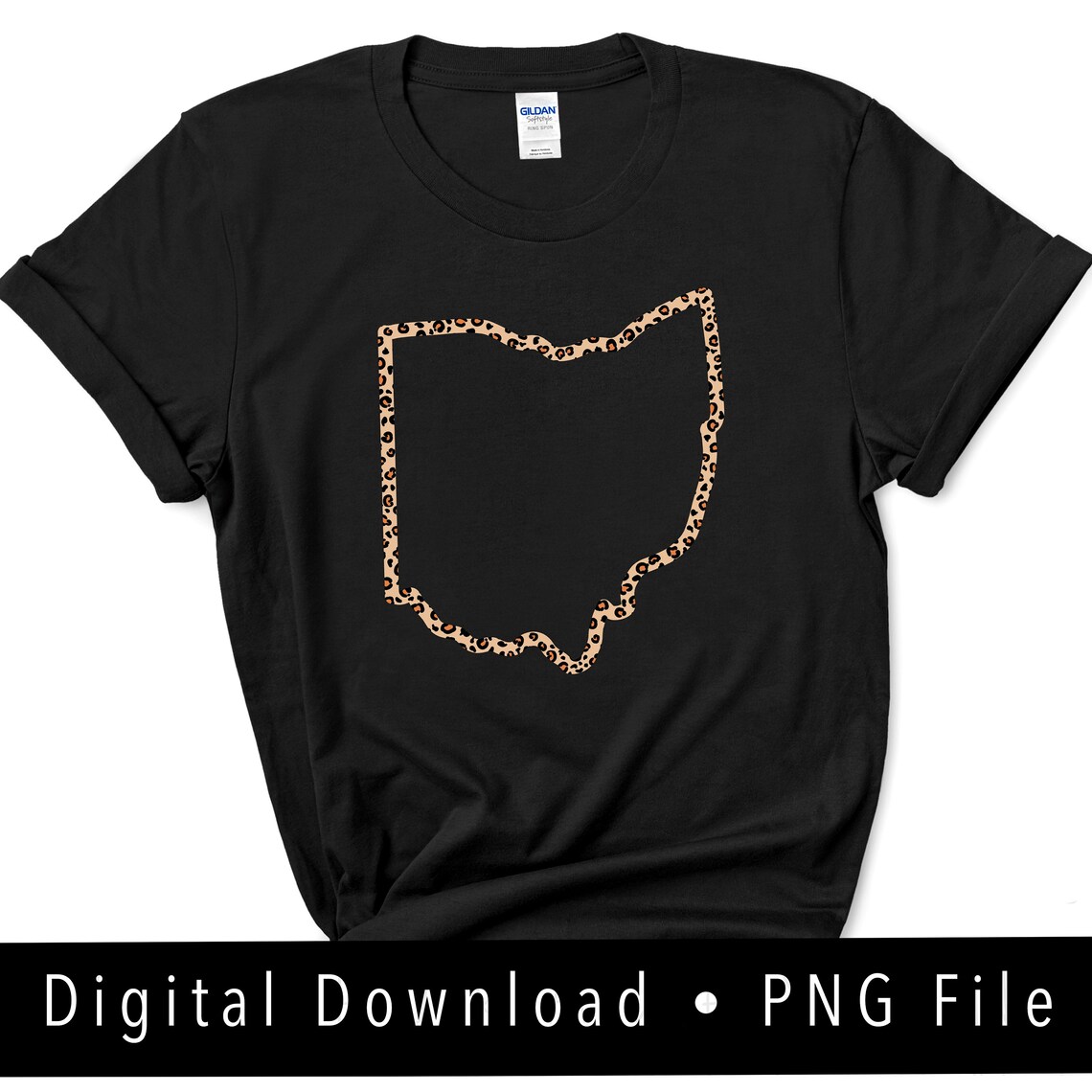 Leopard Print State OHIO Outline PNG Ohio State Instant - Etsy