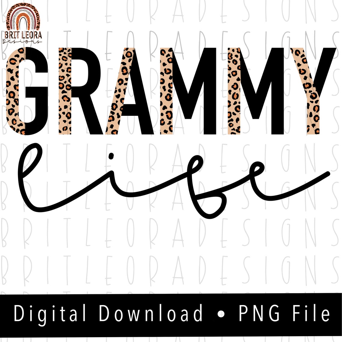 GRAMMY Life PNG Leopard and Boho Instant Digital Download - Etsy
