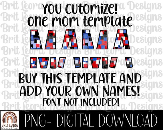 Customizable Mama PNG Templates 1 Template With Space for You - Etsy