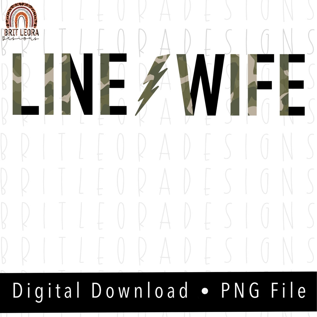 Camo and Black Line Wife PNG, Instant Digital Download, Sublimation ...