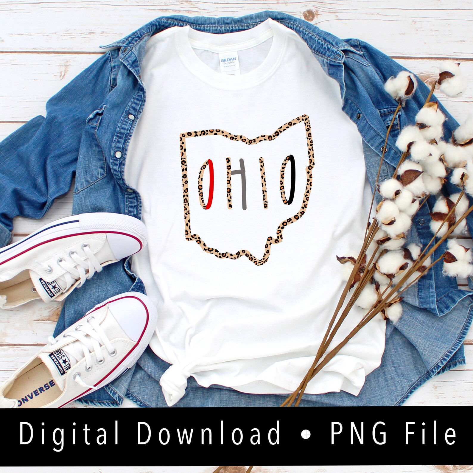 Leopard print state OHIO outline PNG Ohio state instant | Etsy