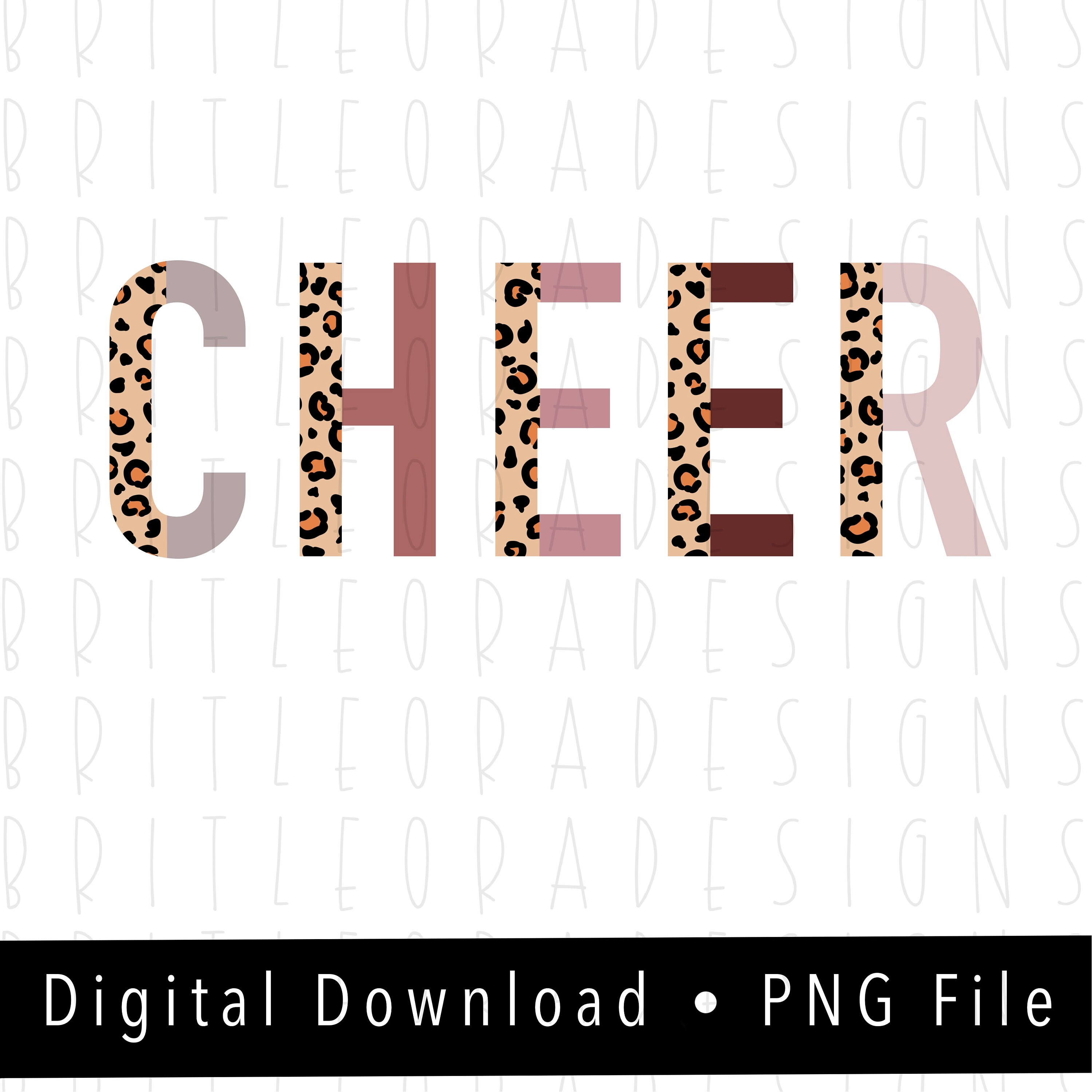 CHEER PNG Instant Digital Download Leopard and Neutral Font | Etsy