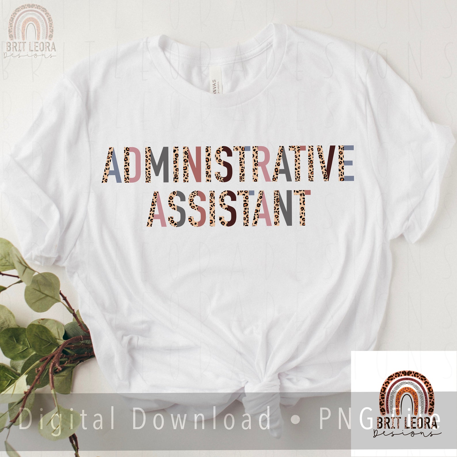 Administrative ASSISTANT PNG, Instant Digital Download, Leopard and ...