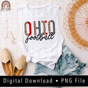 OHIO Football, Png, Half Leopard, Scarlet and Grey Font, Instant ...
