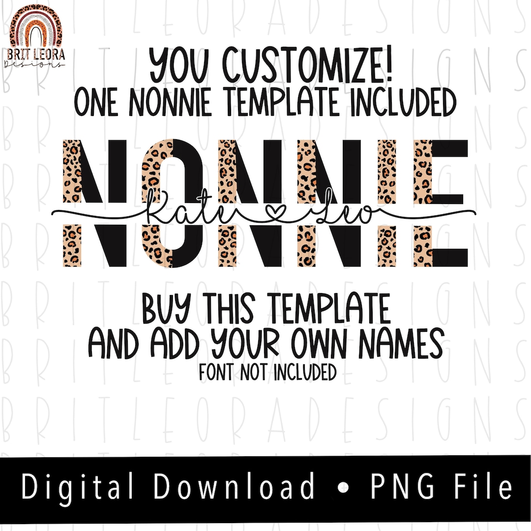 Customizable NONNIE PNG Templates, 1 Template With Space for You to Add ...