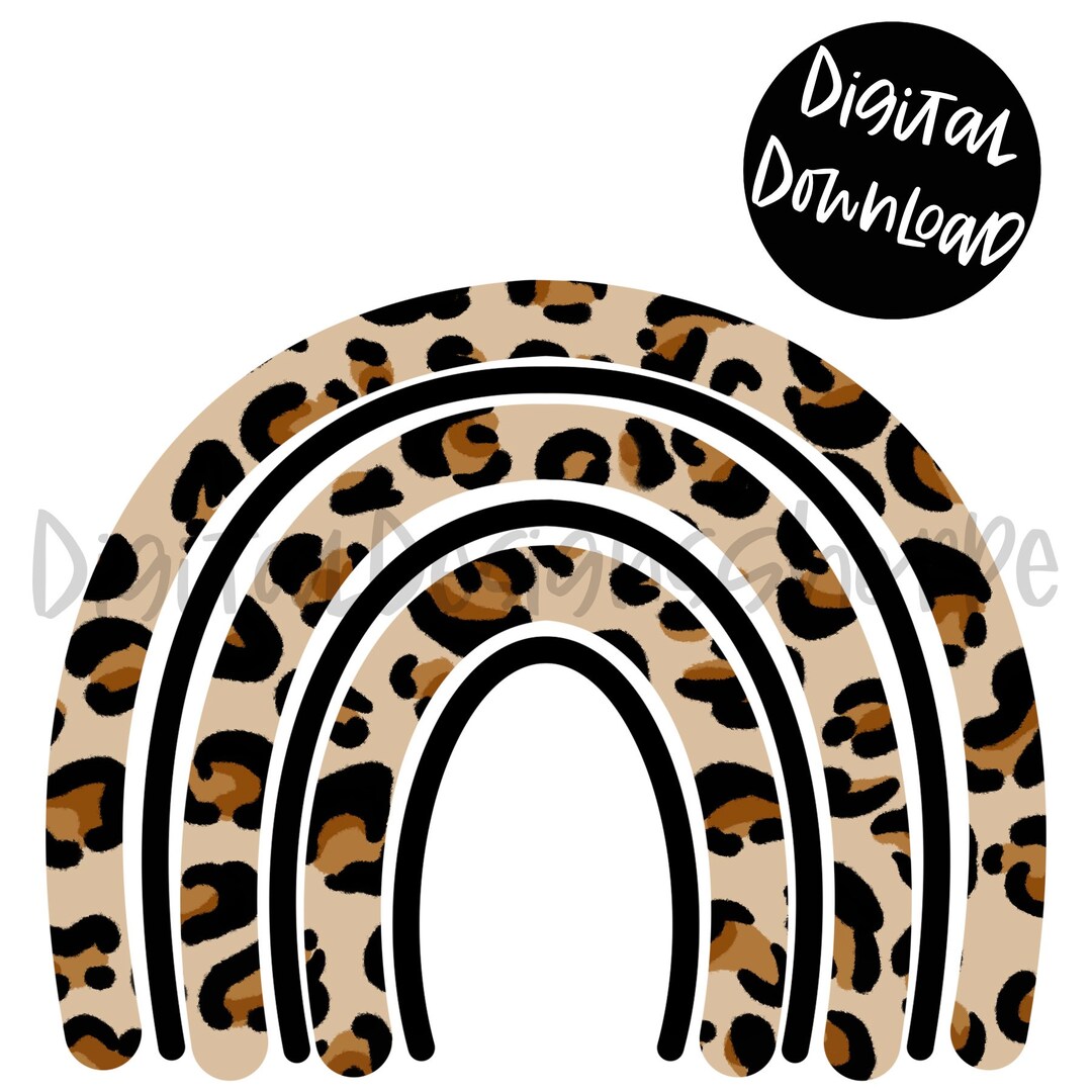 Leopard Print Rainbow PNG, Leopard Png, Rainbow Wall Art, Sublimation ...