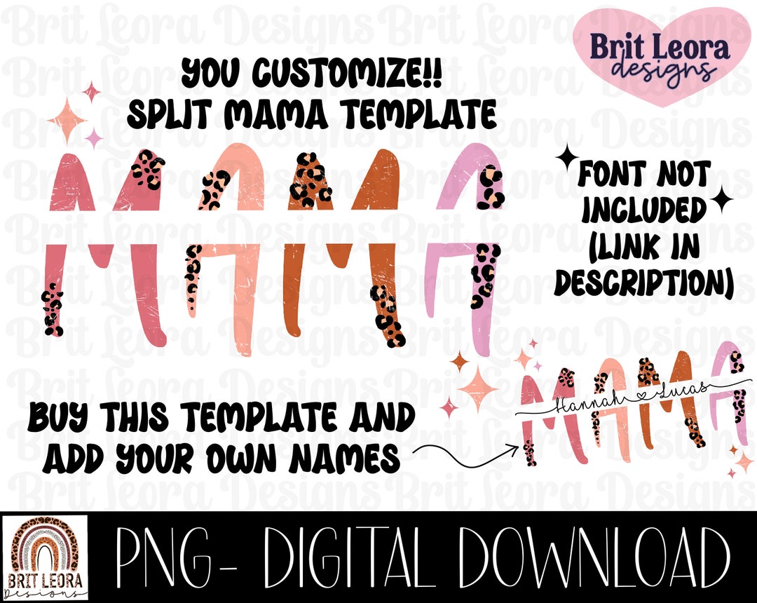 Customizable Mama PNG Templates 1 Template With Space for You - Etsy