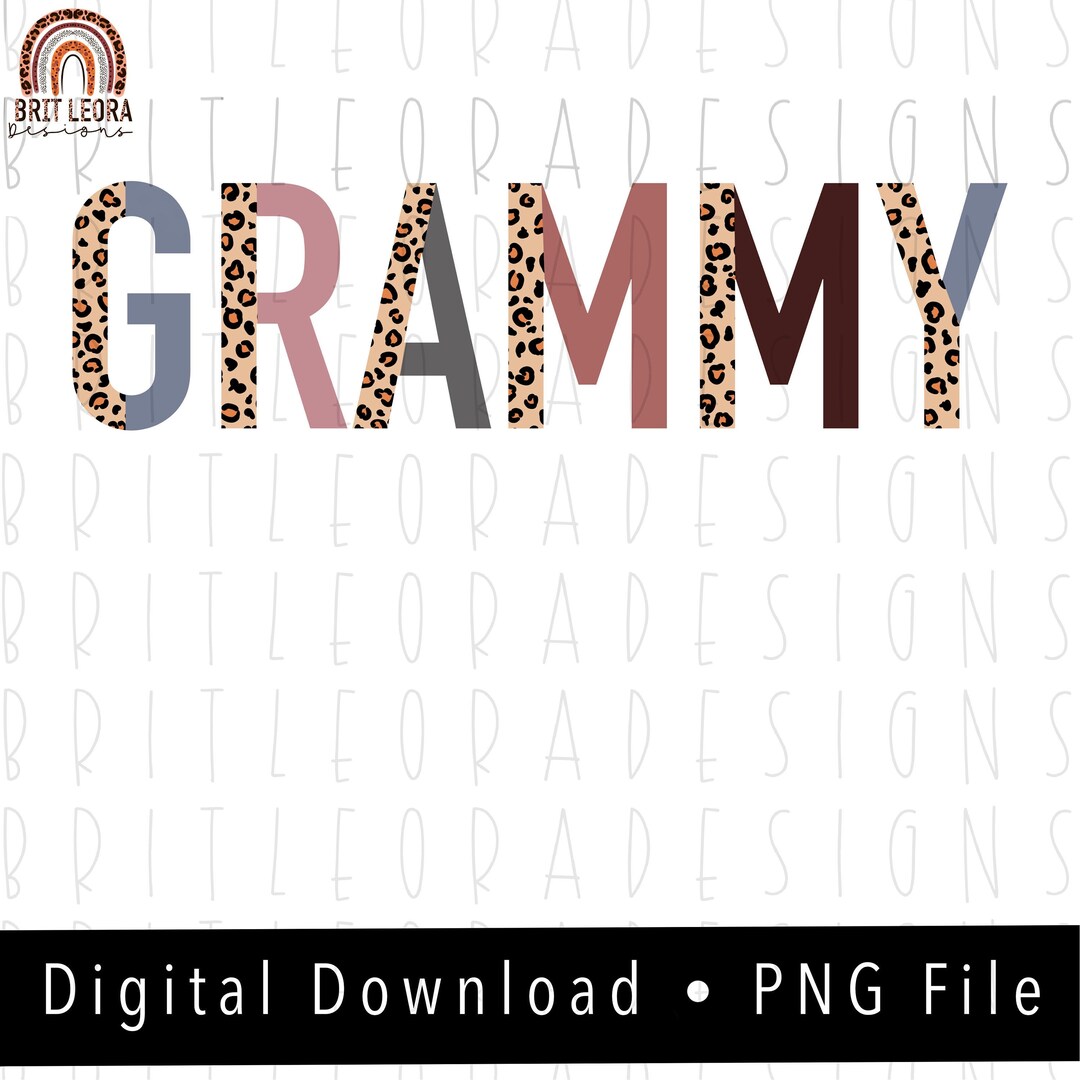 GRAMMY PNG, Leopard and Boho, Instant Digital Download, Sublimation ...