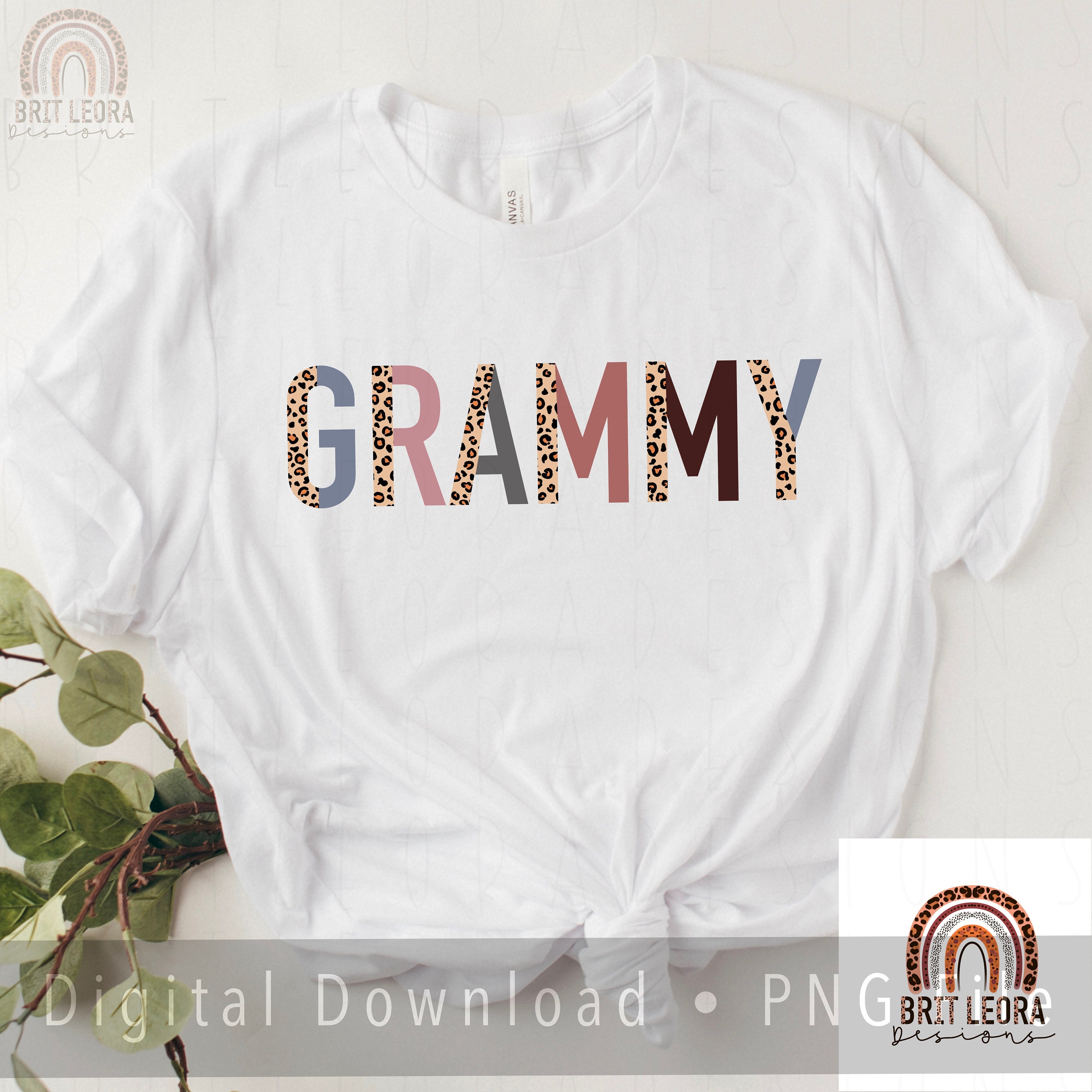 GRAMMY PNG, Leopard and Boho, Instant Digital Download, Sublimation ...