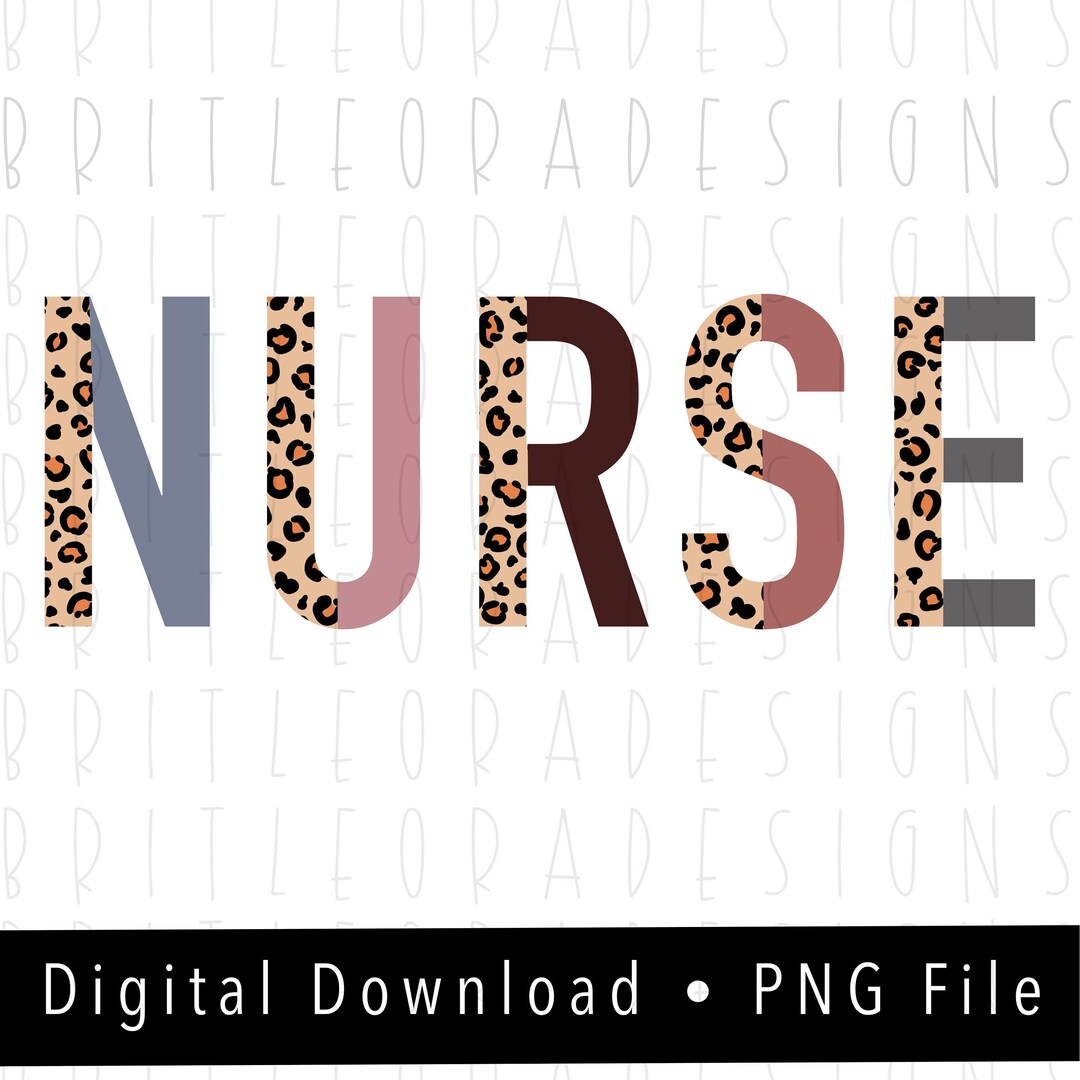 Leopard and Boho NURSE PNG, Leopard and Boho, Instant Digital Download ...