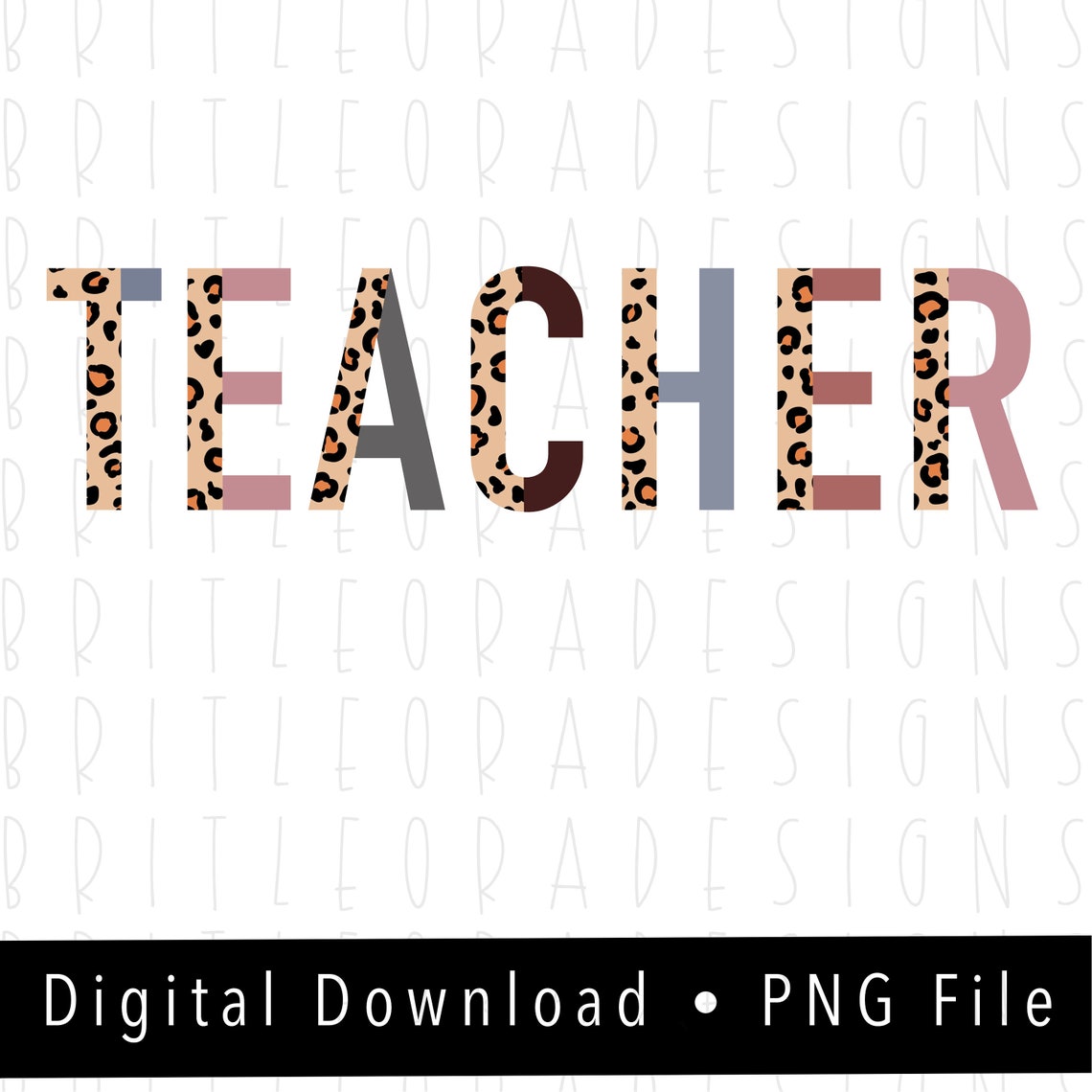 Leopard and Boho Teacher PNG Leopard and Boho Instant - Etsy