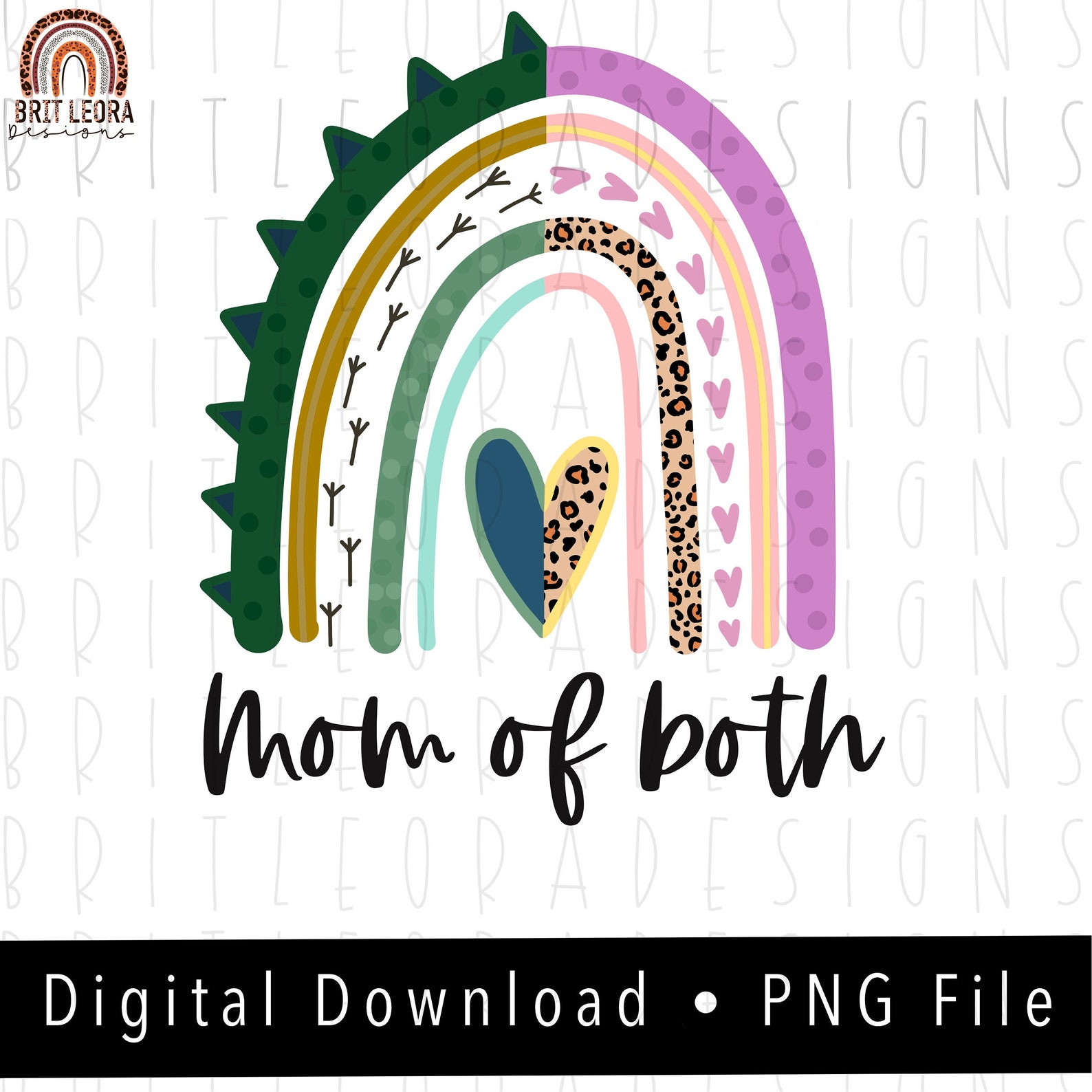 Split Rainbow Mom of Both PNG Instant Digital Download - Etsy