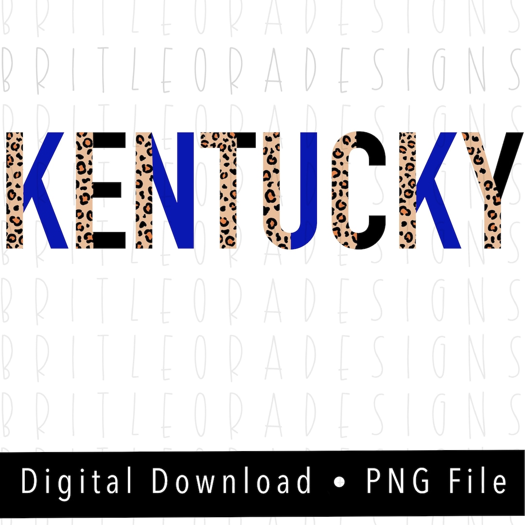 Kentucky Blue Leopard PNG, Instant Digital Download, Sublimation Design ...